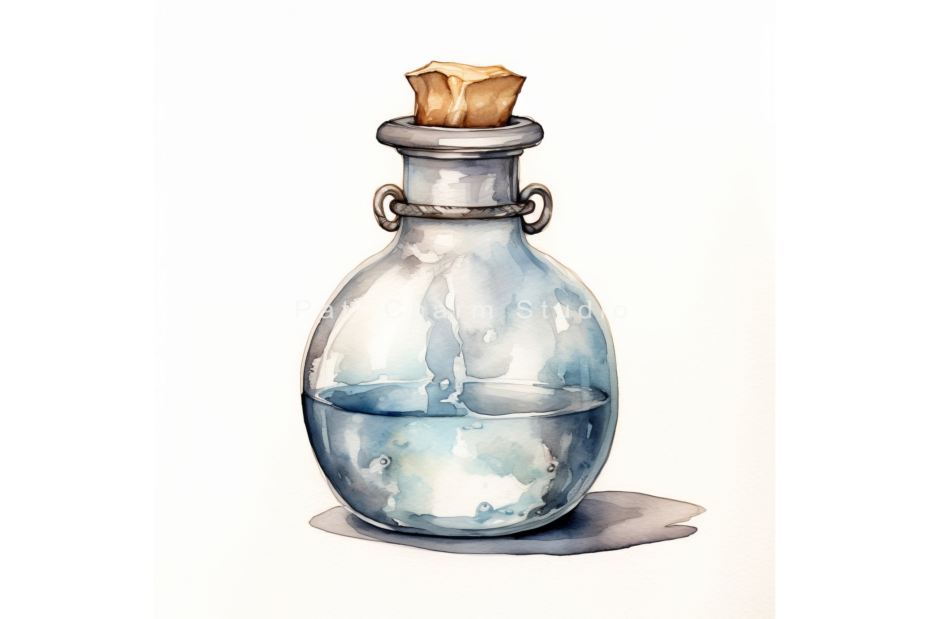 Potion Bottle Clipart Bundle, Jpgs, Watercolor Magic Potion Clipart ...