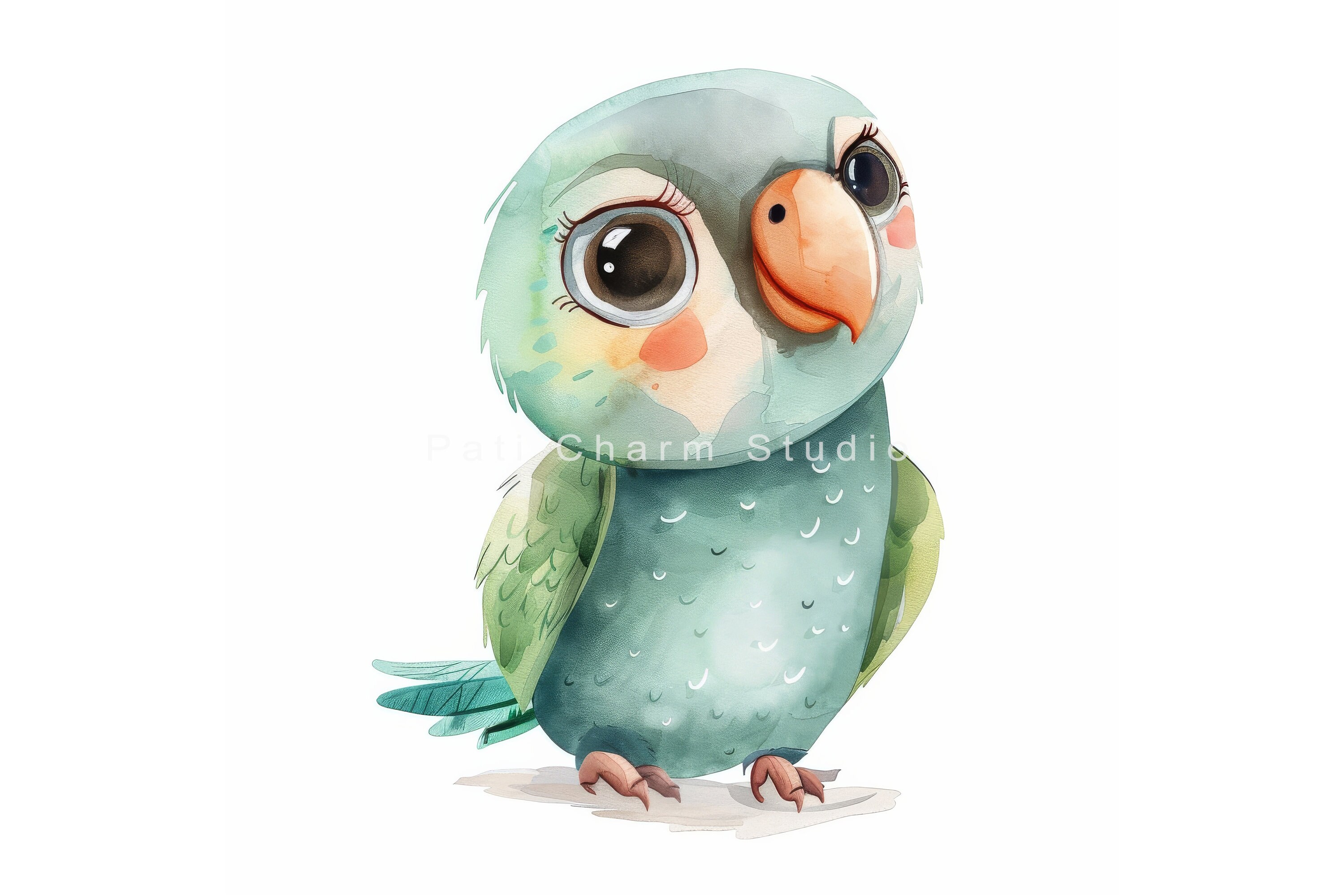 Cute Baby Parrot Clipart Bundle, Colorful Bird Clipart, Digital ...