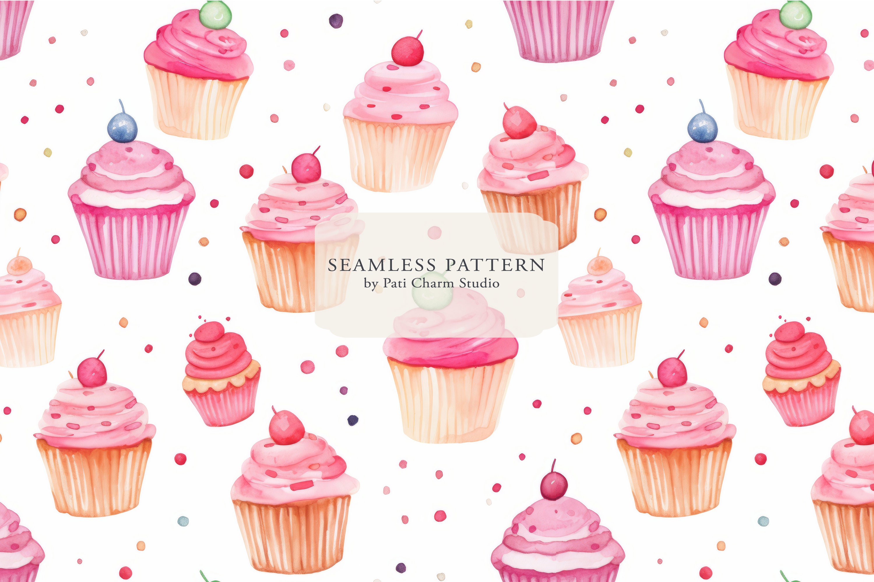 Sweet Cupcake Digital Paper, Digital Background, Nursery Seamless ...