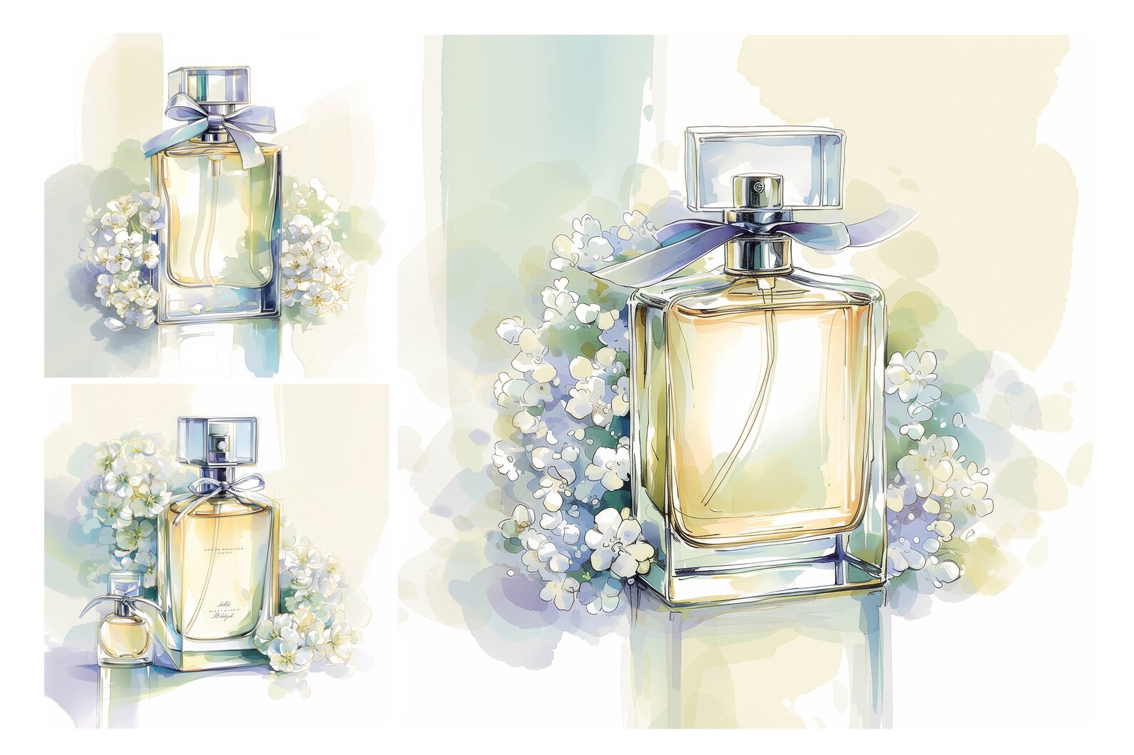 Watercolor Perfume Clipart Bundle, High Quality Jpgs, Digital Download ...