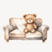 Cozy Teddy Bear Clipart, High Resolution JPG, Nursery Clipart Bundle ...