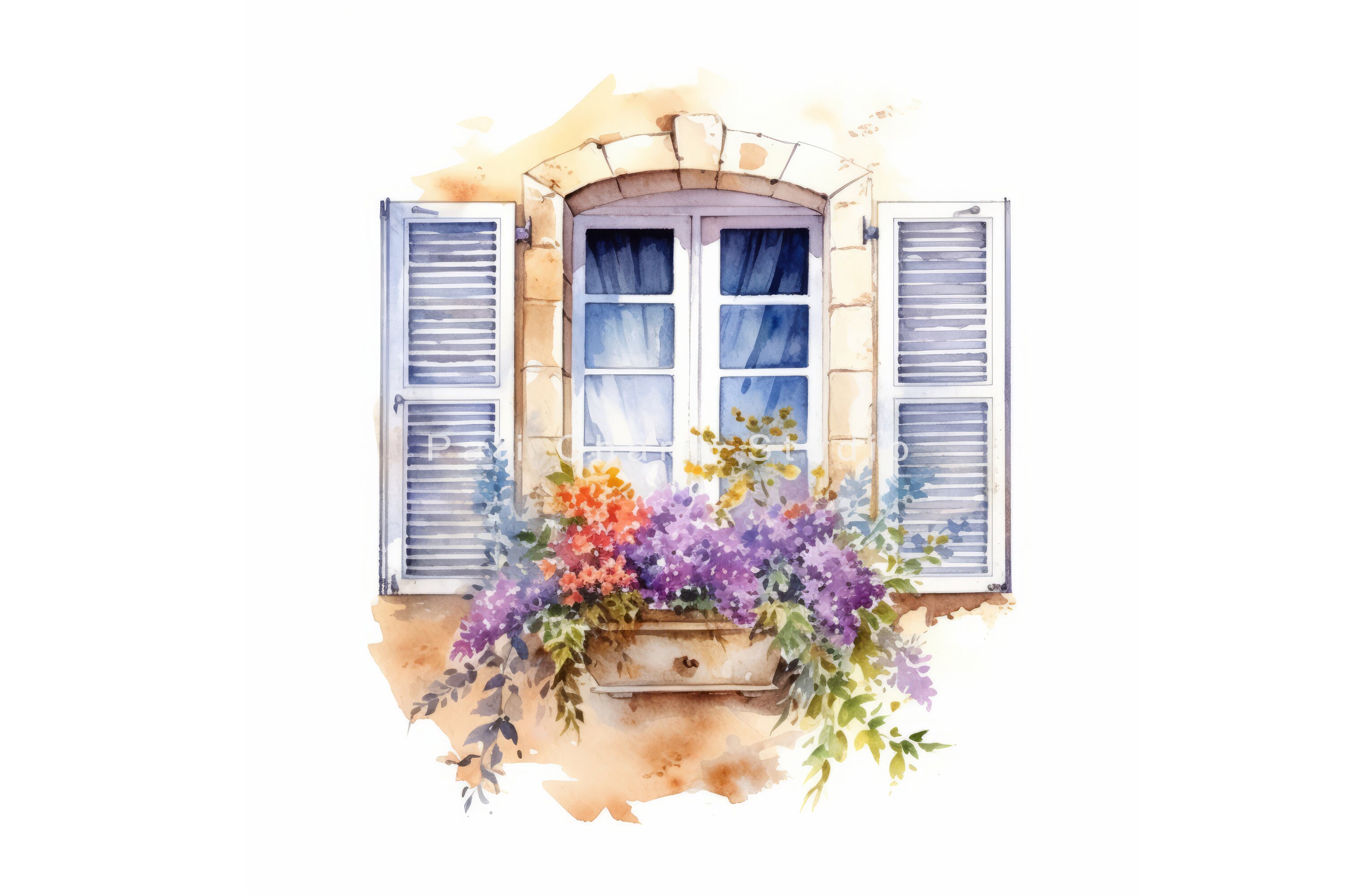 Watercolor Window Clipart Bundle, High Quality Jpgs, Romantic Clipart ...