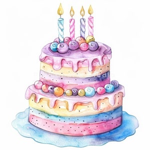 Birthday Cake Clipart Bundle, Party Clipart, Journaling, Commercial Use ...