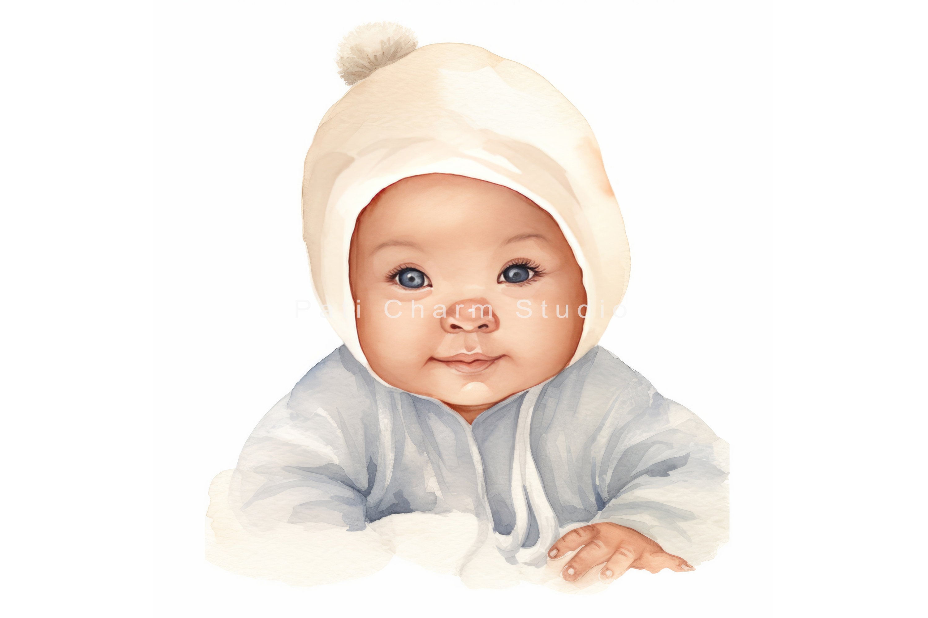 Newborn Baby Clipart Set, Nursery Wall Art, Watercolor Baby Clipart ...