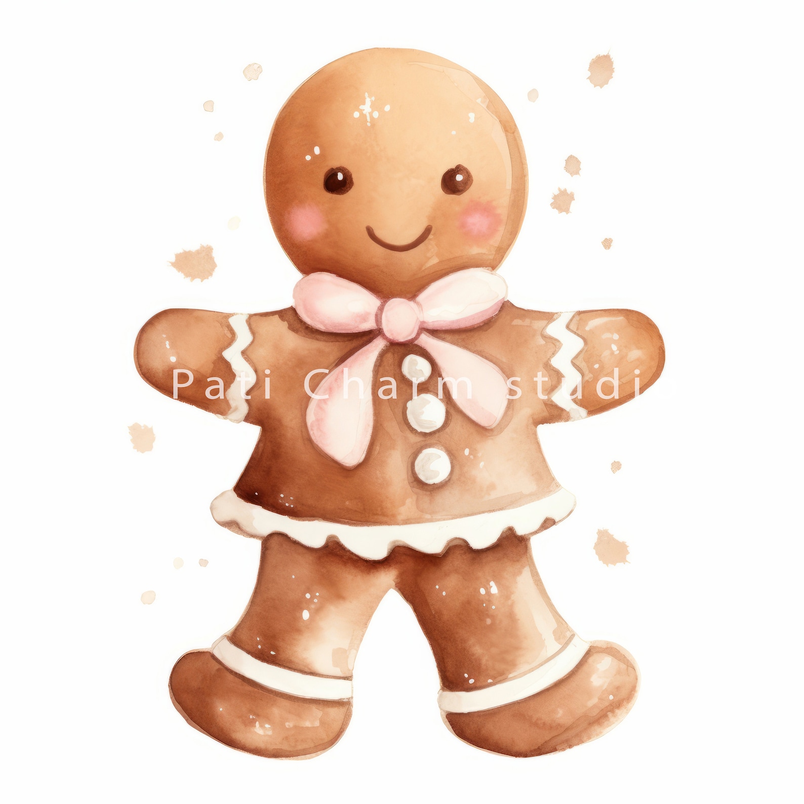 Christmas Gingerbread Clipart, High Quality Jpgs, Cute Winter Clipart ...