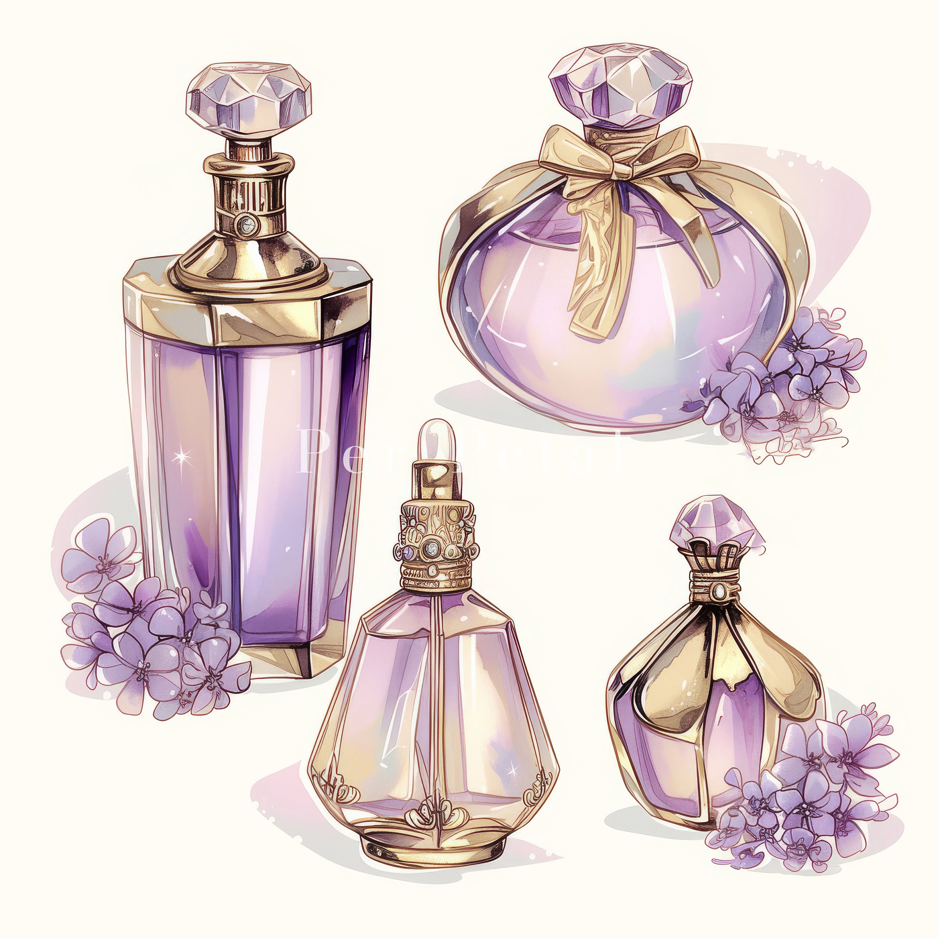 Bottle of Perfumes Clipart Bundle, High Quality Jpgs, Woman Clipart ...