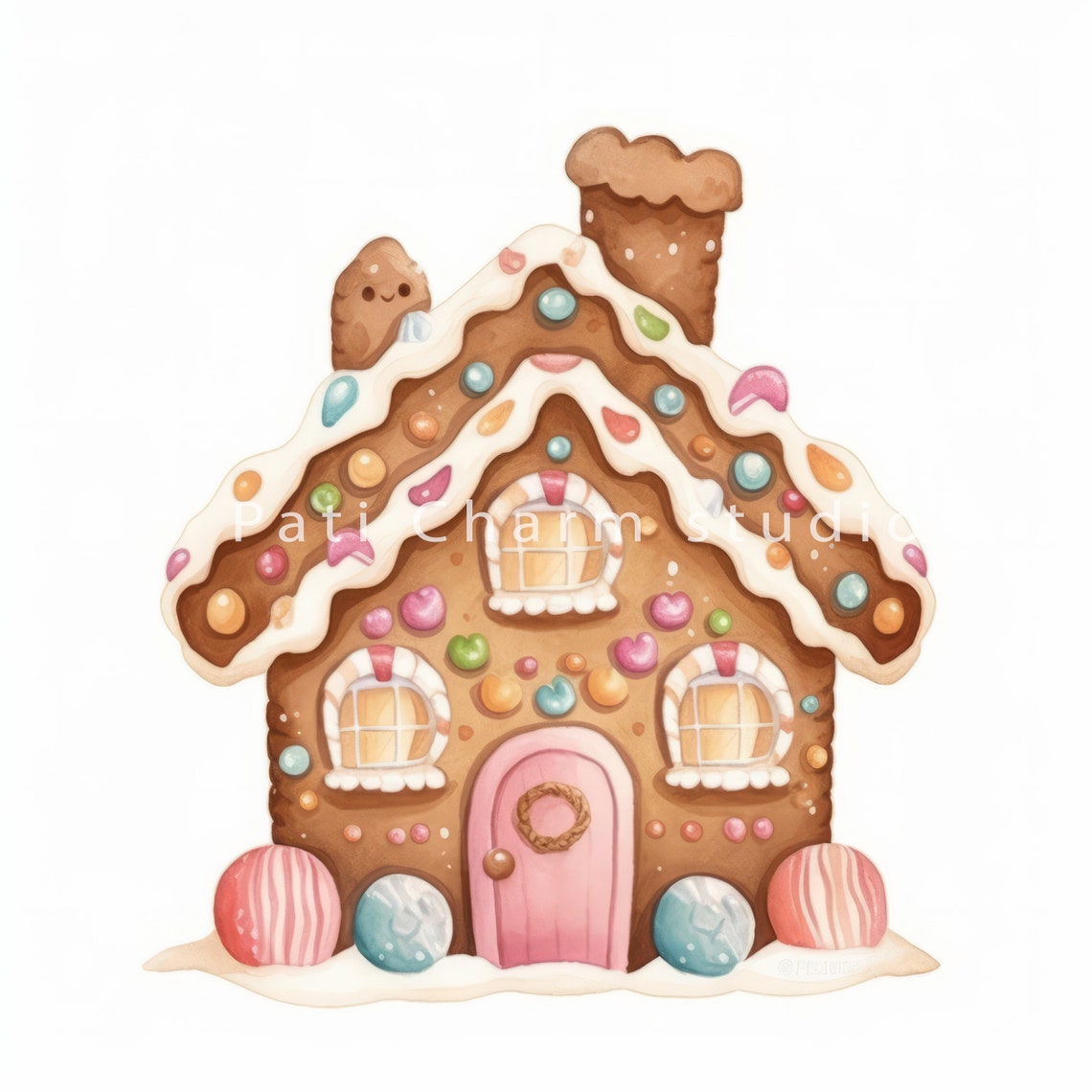 Gingerbread House Clipart, High Resolution JPG, Cute Christmas Clipart ...