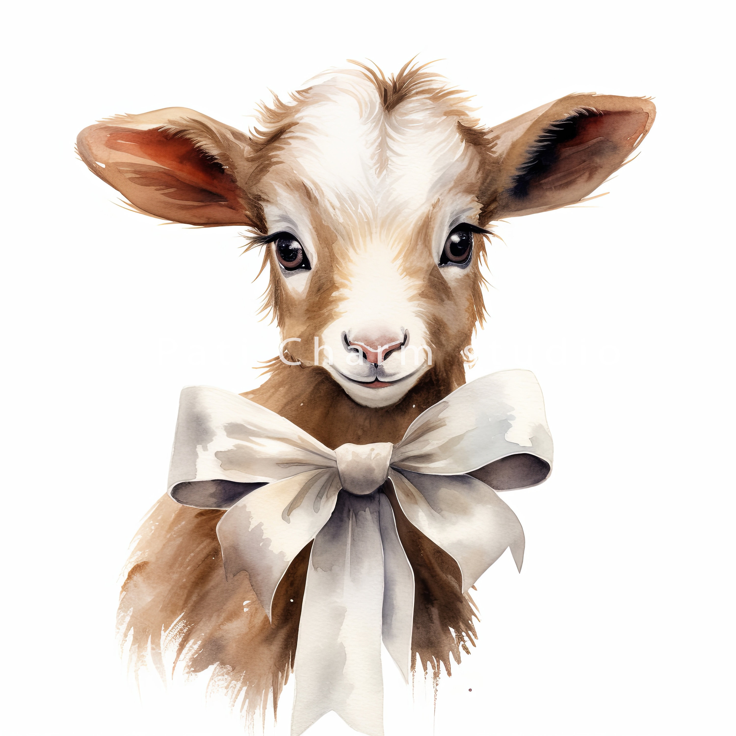 Watercolor Goat Clipart Bundle 9 High Quality Jpgs, Watercolor Farm ...