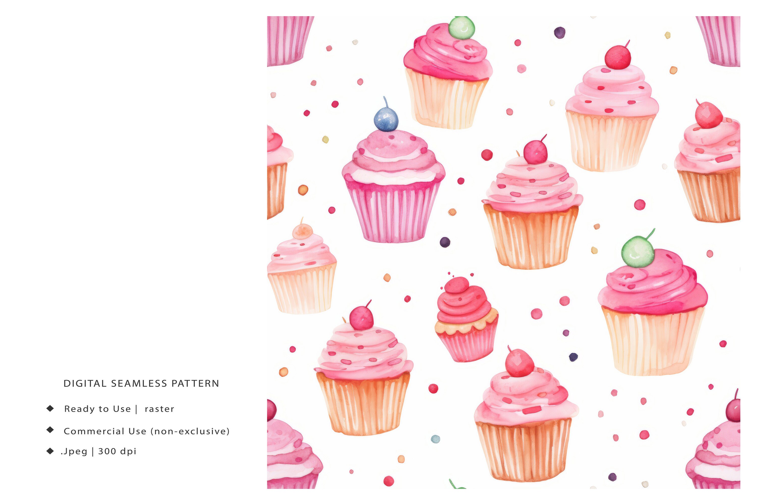 Sweet Cupcake Digital Paper, Digital Background, Nursery Seamless ...