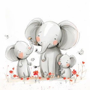 Cute Baby Elephant Clipart Bundle, High Quality Jpgs, Baby Clipart ...
