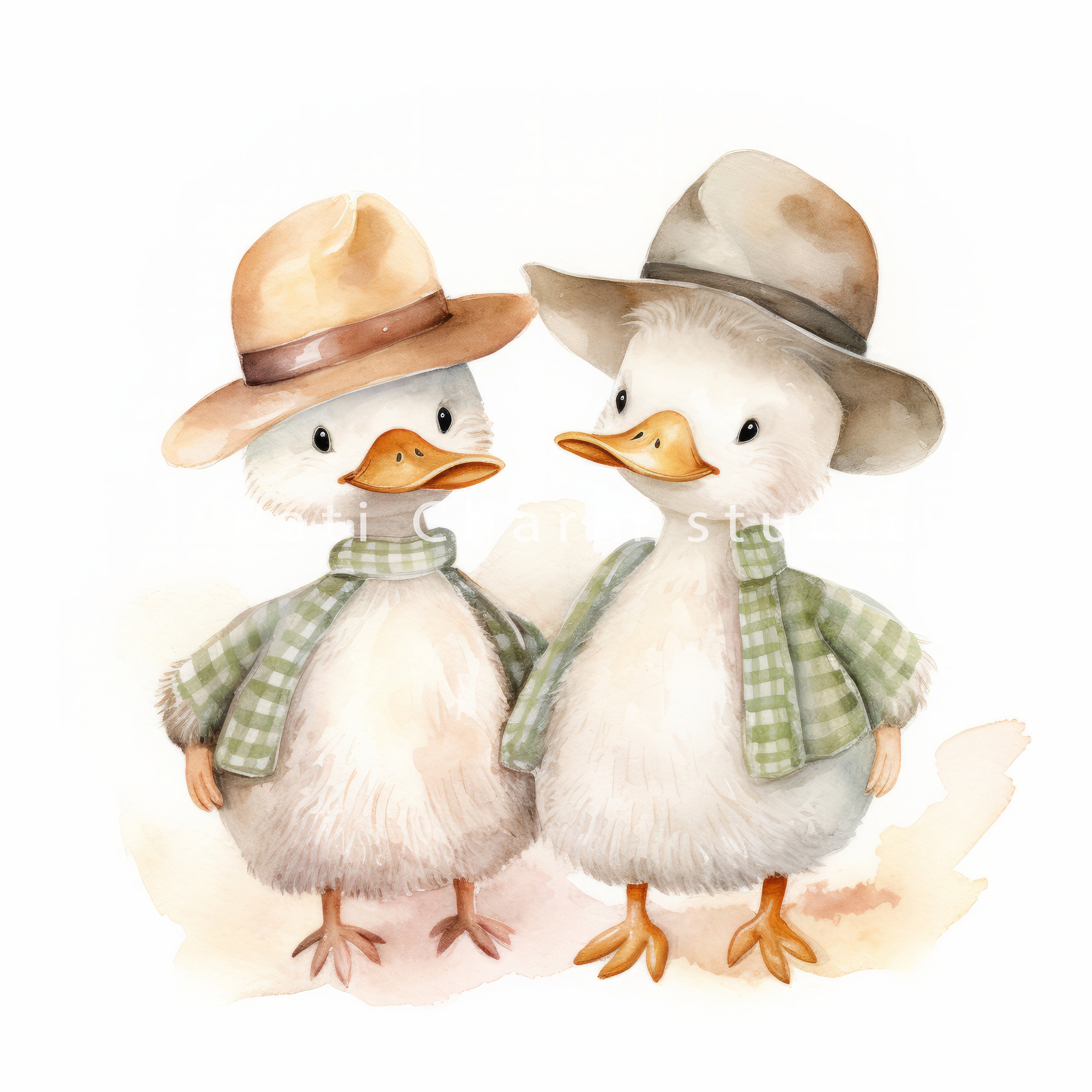 Watercolor Ducks Clipart Bundle High Quality Jpgs Valentines - Etsy