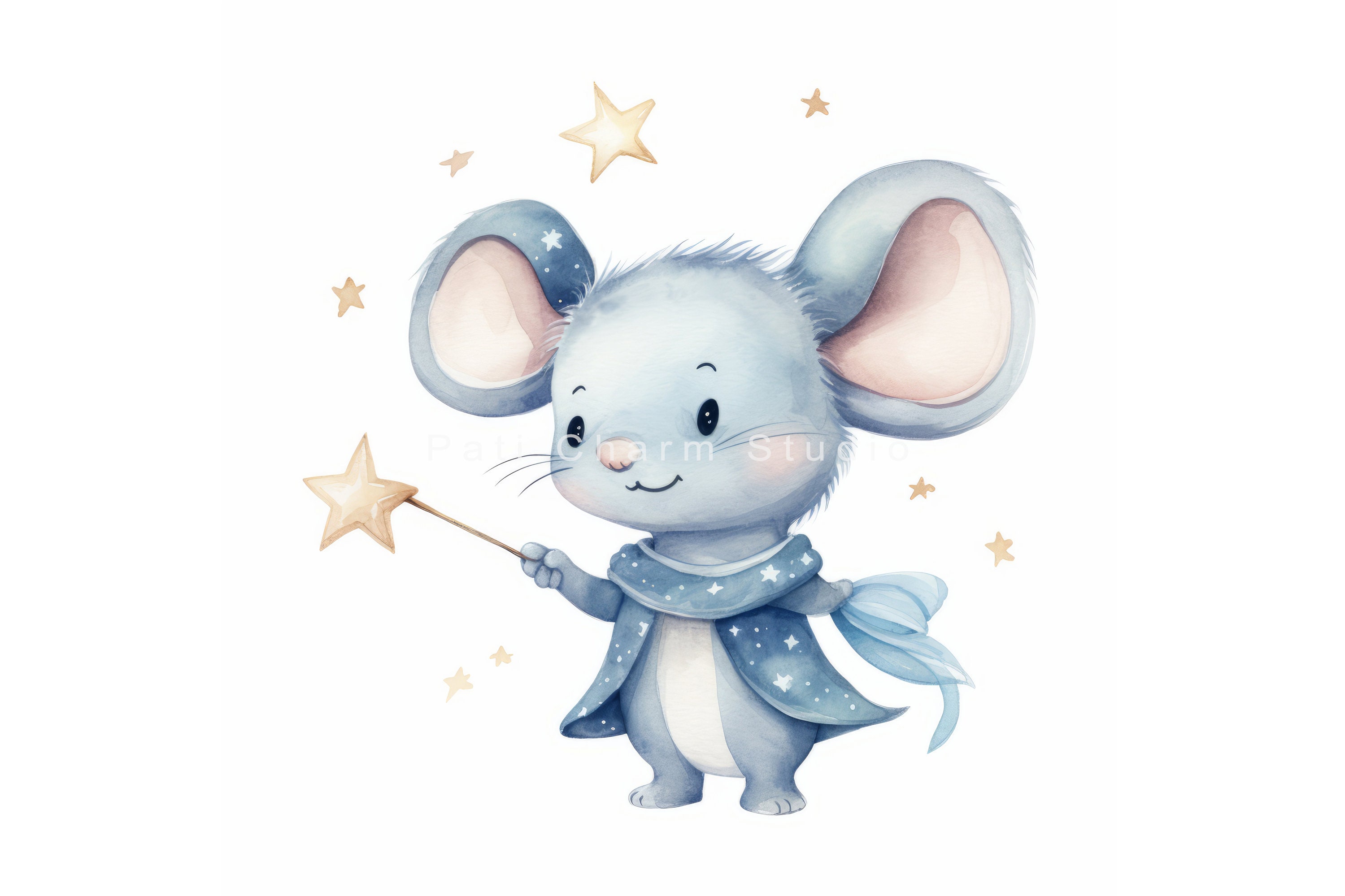 Magic Mouse Clipart Bundle, Fairy Mouse Clipart, Watercolor Mouse Clip ...