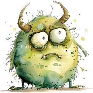 Baby Monster Clipart Bundle, Watercolor Bundle for Kids, Birthday ...