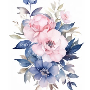 Watercolor Flower Clipart Bundle, Digital Download, Wedding Clipart ...