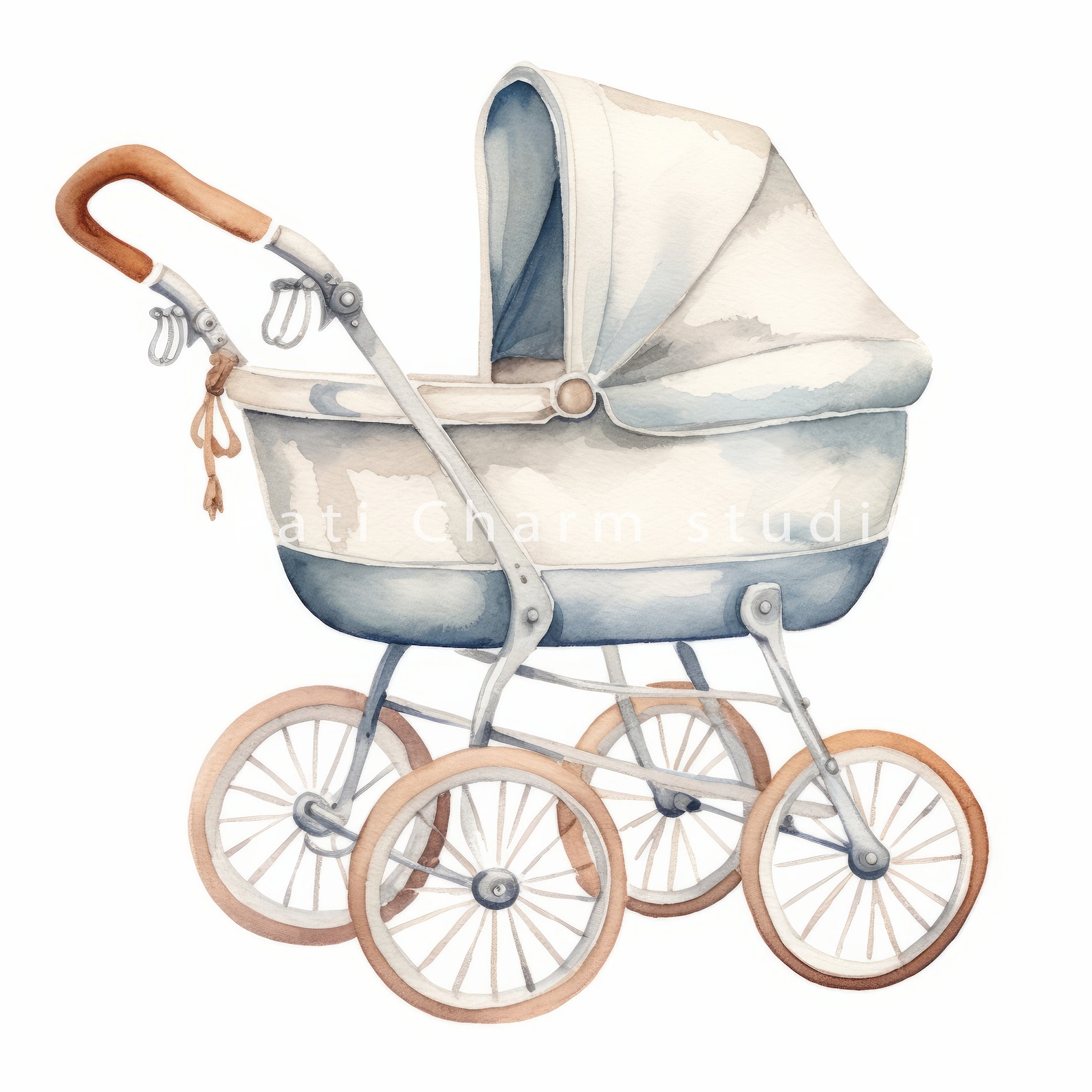 Watercolor Stroller Clipart, Scrapbook Images, High Quality JPG ...