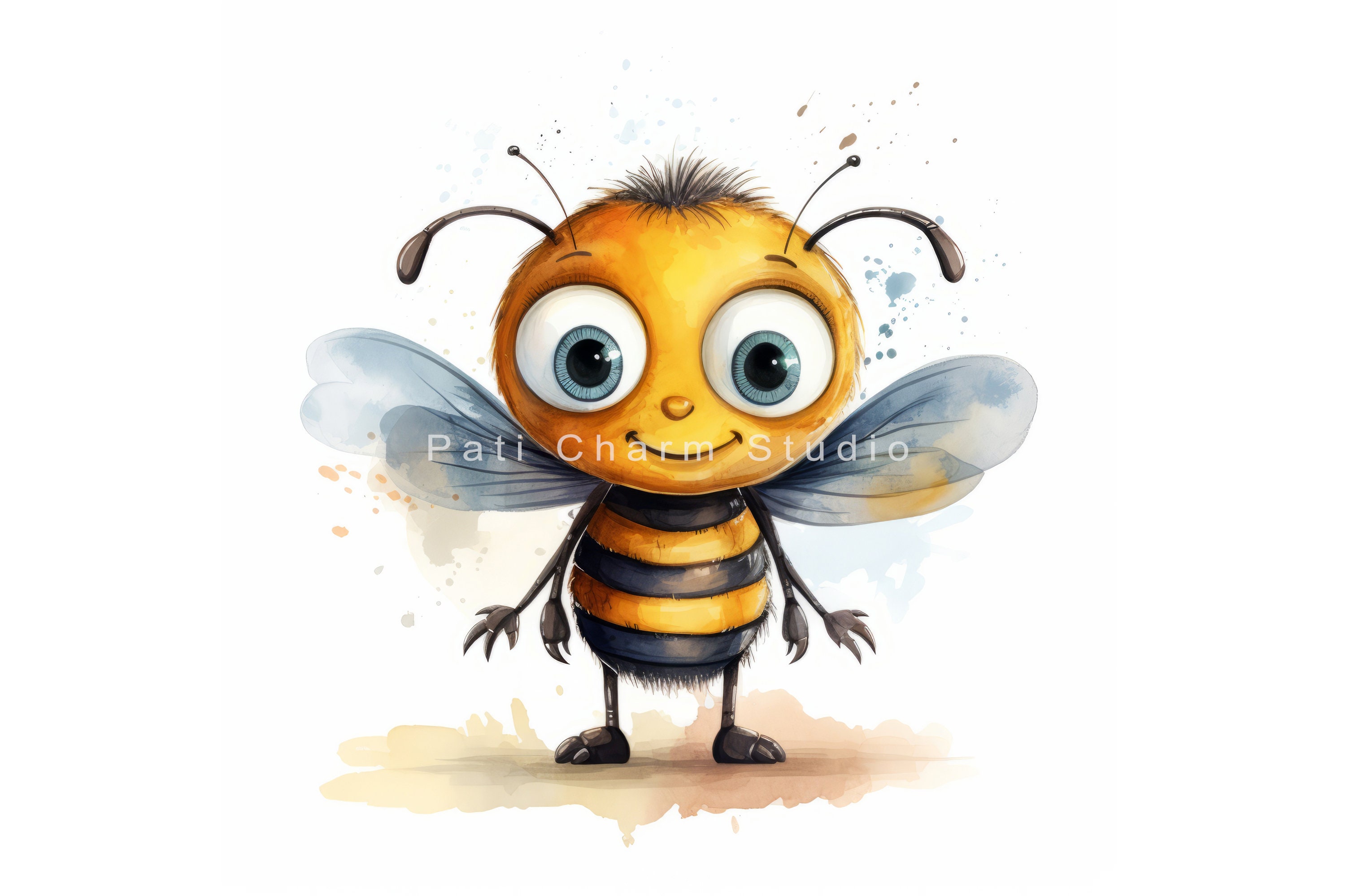 Watercolor Bugs Clipart Bundle, Funny Bug Clipart, Nursery Wall Art ...