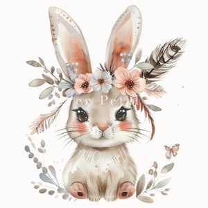 Nursery Boho Animal Clipart Bundle, Boho Woodland, Nursery Baby Animal ...