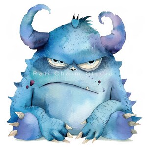 Baby Monster Clipart Bundle, Watercolor Bundle for Kids, Birthday ...