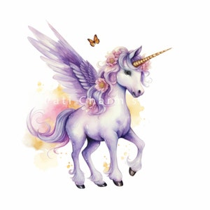 Unicorn Clipart for Baby Shower Invitation, 9 High Quality Jpgs ...