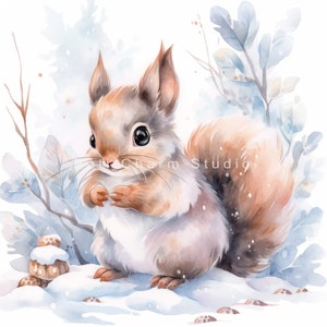 Christmas Squirrel Clipart, High Quality Jpgs, Cute Squirrel Clip Art ...