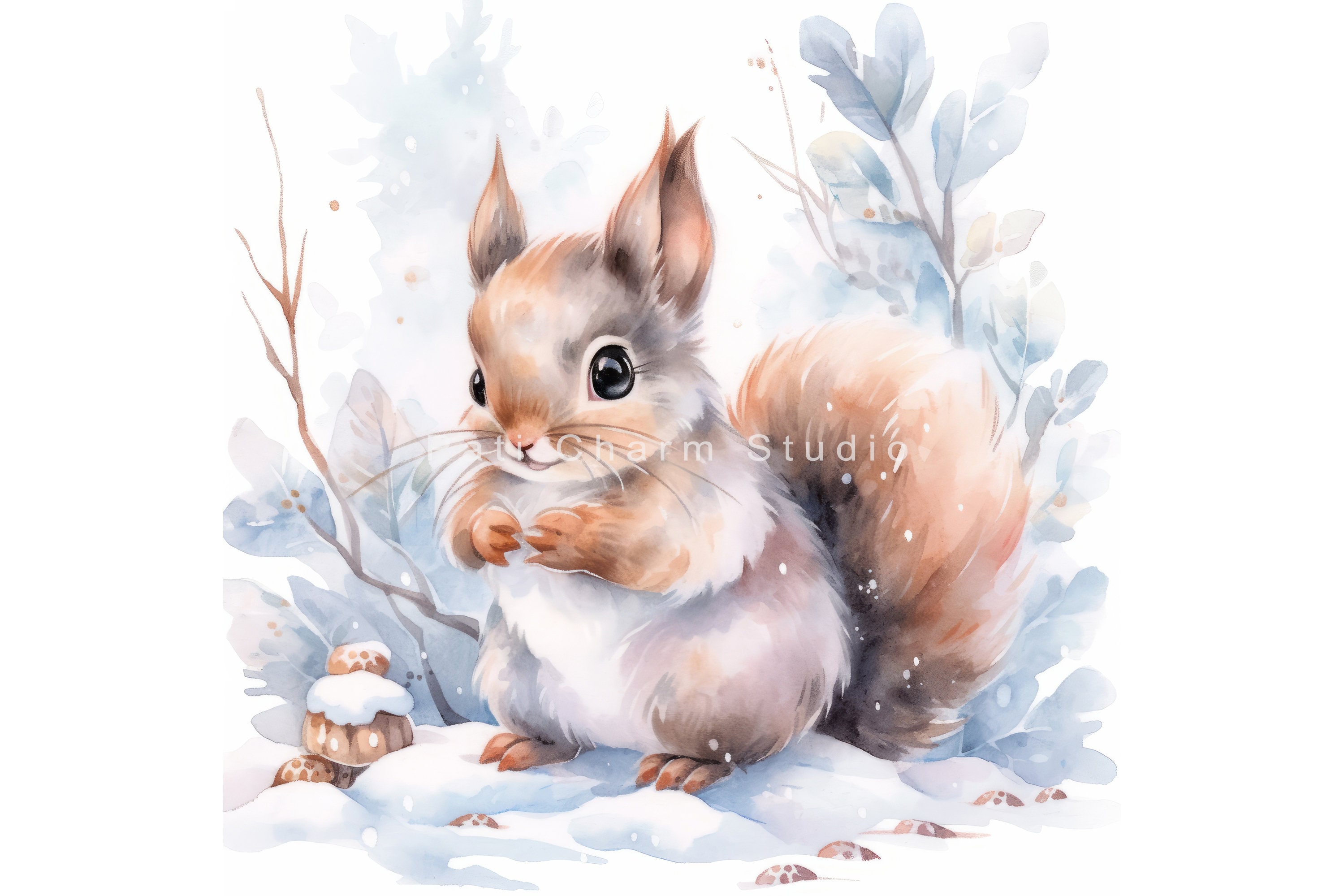 Christmas Squirrel Clipart, High Quality Jpgs, Cute Squirrel Clip Art ...