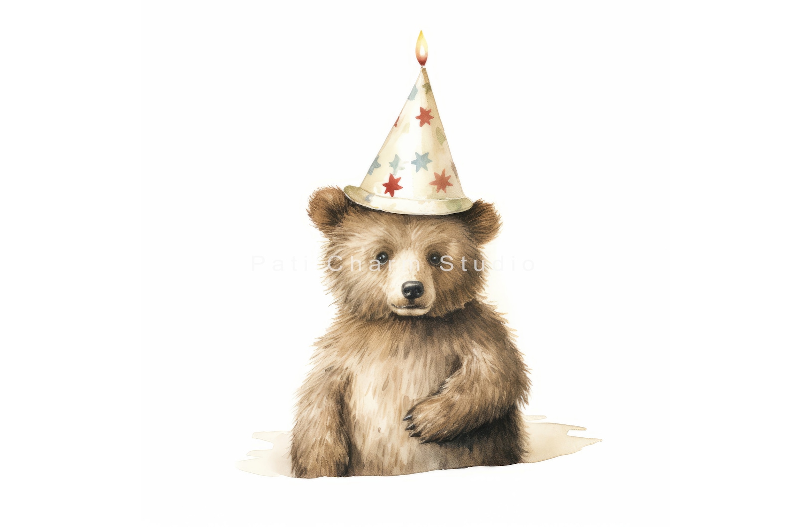 Teddy Bear Birthday Clipart, Watercolor Bear Clipart, Happy Birthday ...