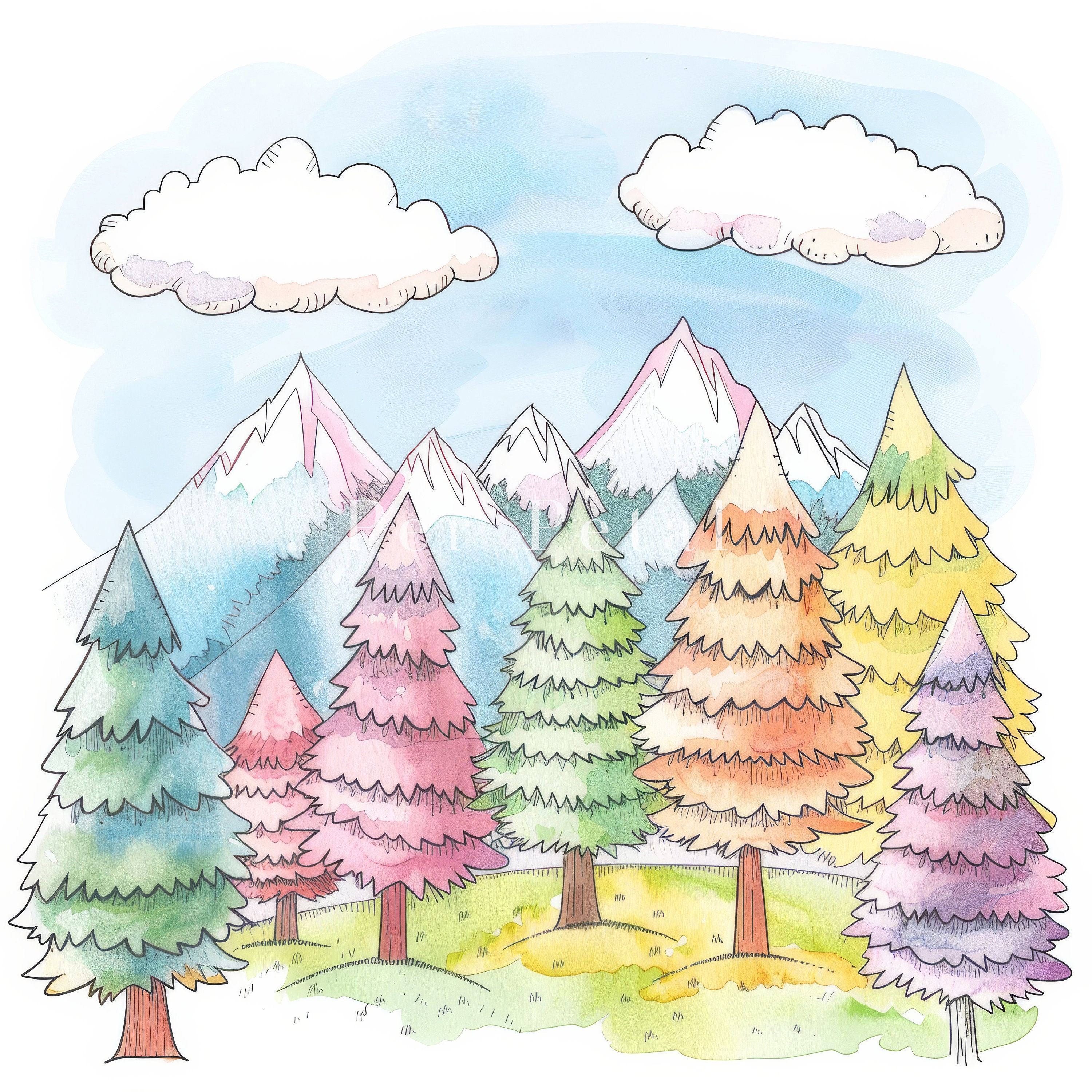 Colorful Woodland Clipart Bundle, Cute Forest Clipart, High Quality ...