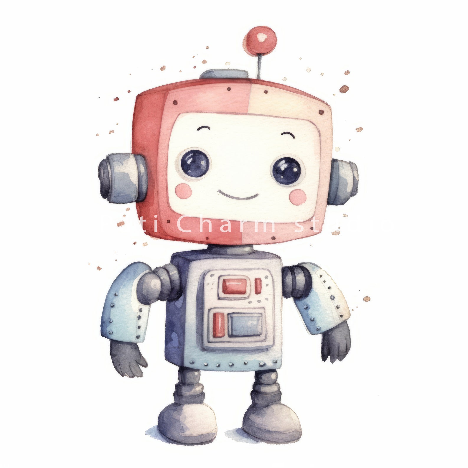 Vintage Robots Clipart Nursery Wall Art High Resolution - Etsy