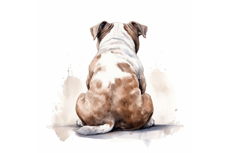 Watercolor Dogs From Back View, Clipart Bundle, Scrapbook Images ...
