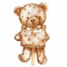 Cute Bear Ice Cream Clipart Set, Watercolor Ice Cream Nursery Clipart ...