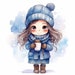 Winter Girl Clipart Bundle, Jpgs, Cute Girl Clipart for Commercial Use ...