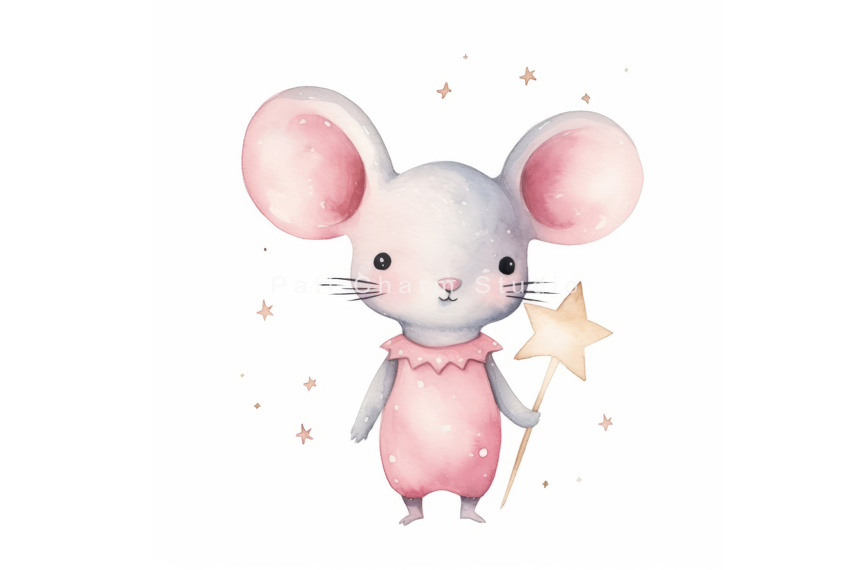 Magic Mouse Clipart Bundle, Fairy Mouse Clipart, Watercolor Mouse Clip ...