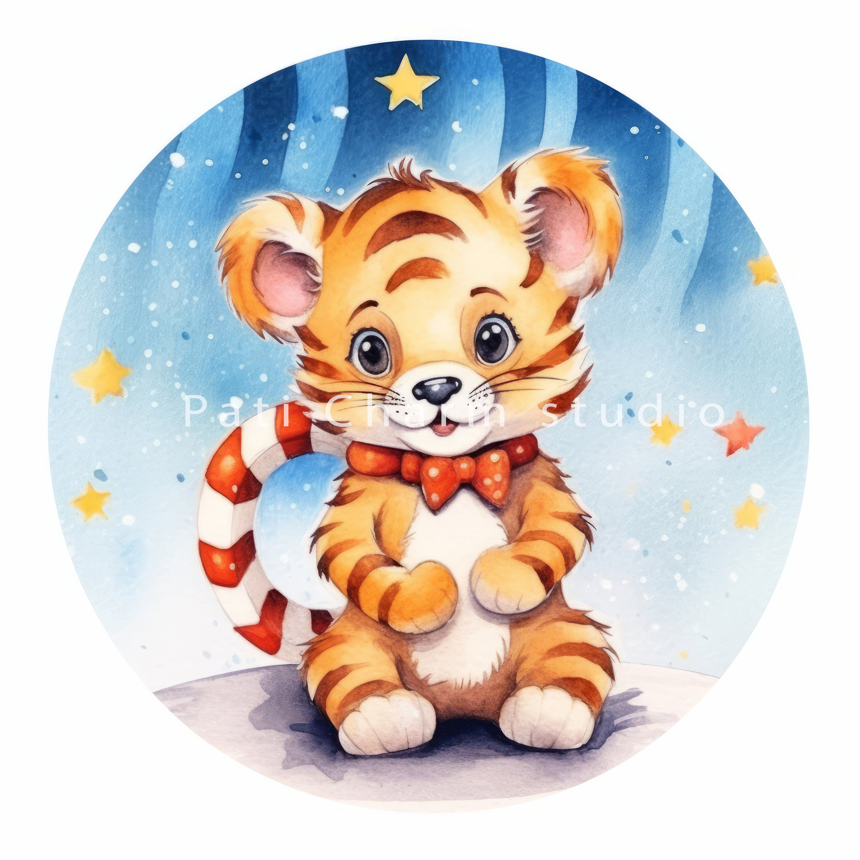 Watercolor Circus Baby Animals Clipart Bundle High Quality - Etsy
