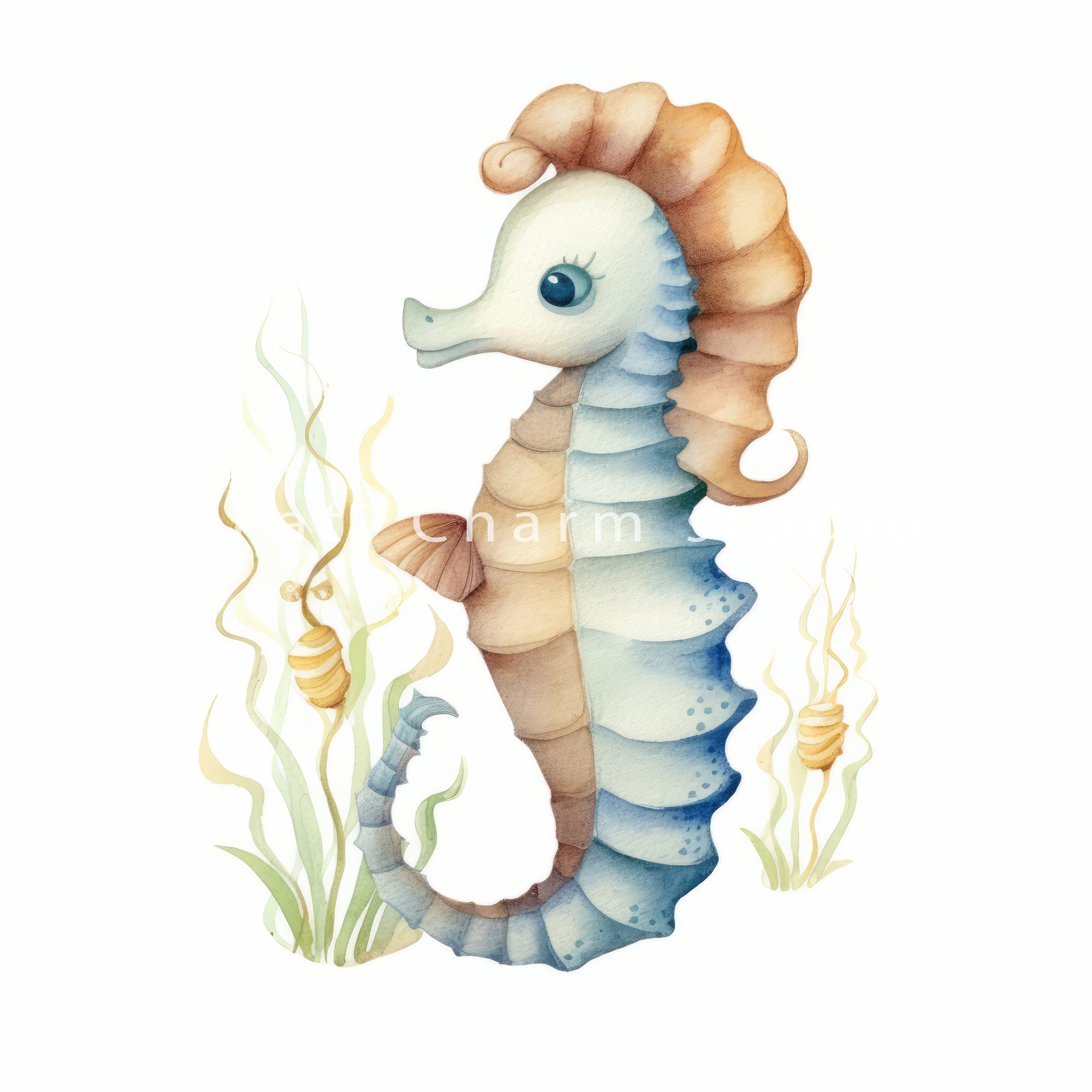 Watercolor Under the Sea Clipart Bundle 9 High Quality Jpgs, Cute Ocean ...