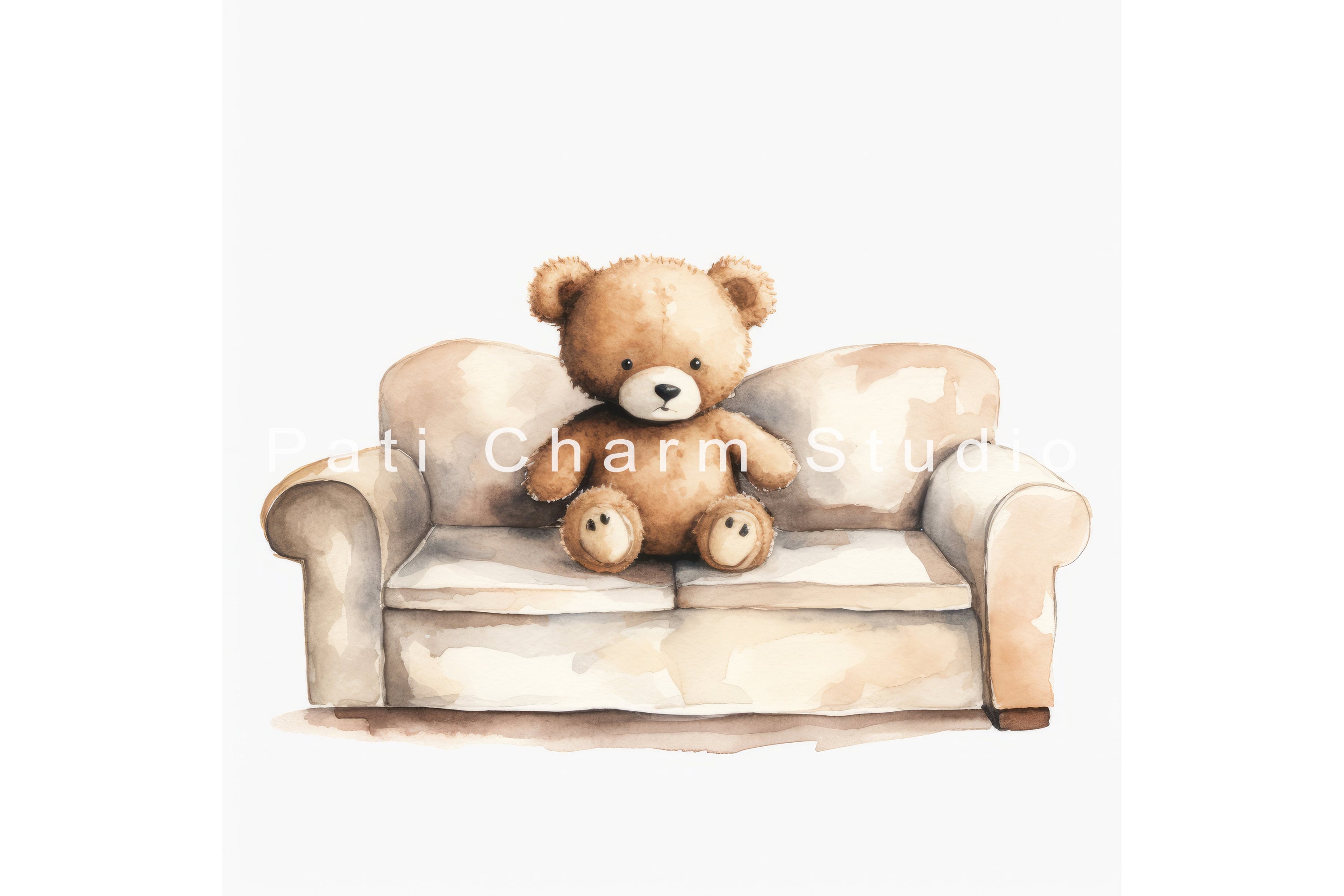 Cozy Teddy Bear Clipart PNG, High Resolution, Nursery Clipart Bundle ...