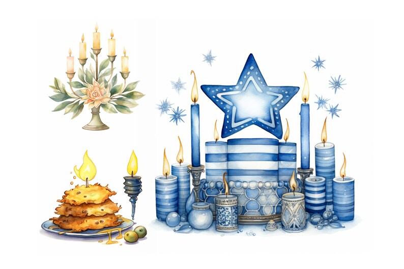 Hanukkah Clipart Bundle High Quality Jpgs Jewish Holiday - Etsy