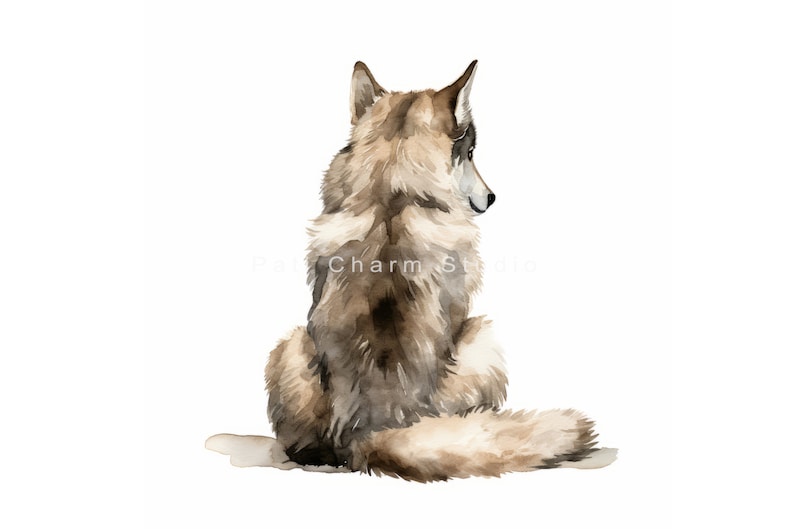 Watercolor Dogs From Back View, Clipart Bundle, Scrapbook Images ...