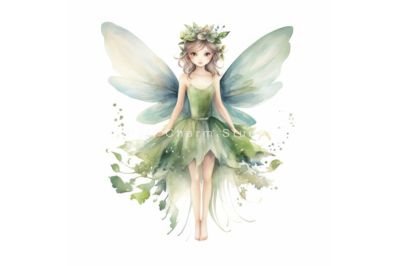 Forest Fairy Clipart Bundle, Watercolor Fairy Clipart, Commercial Use ...