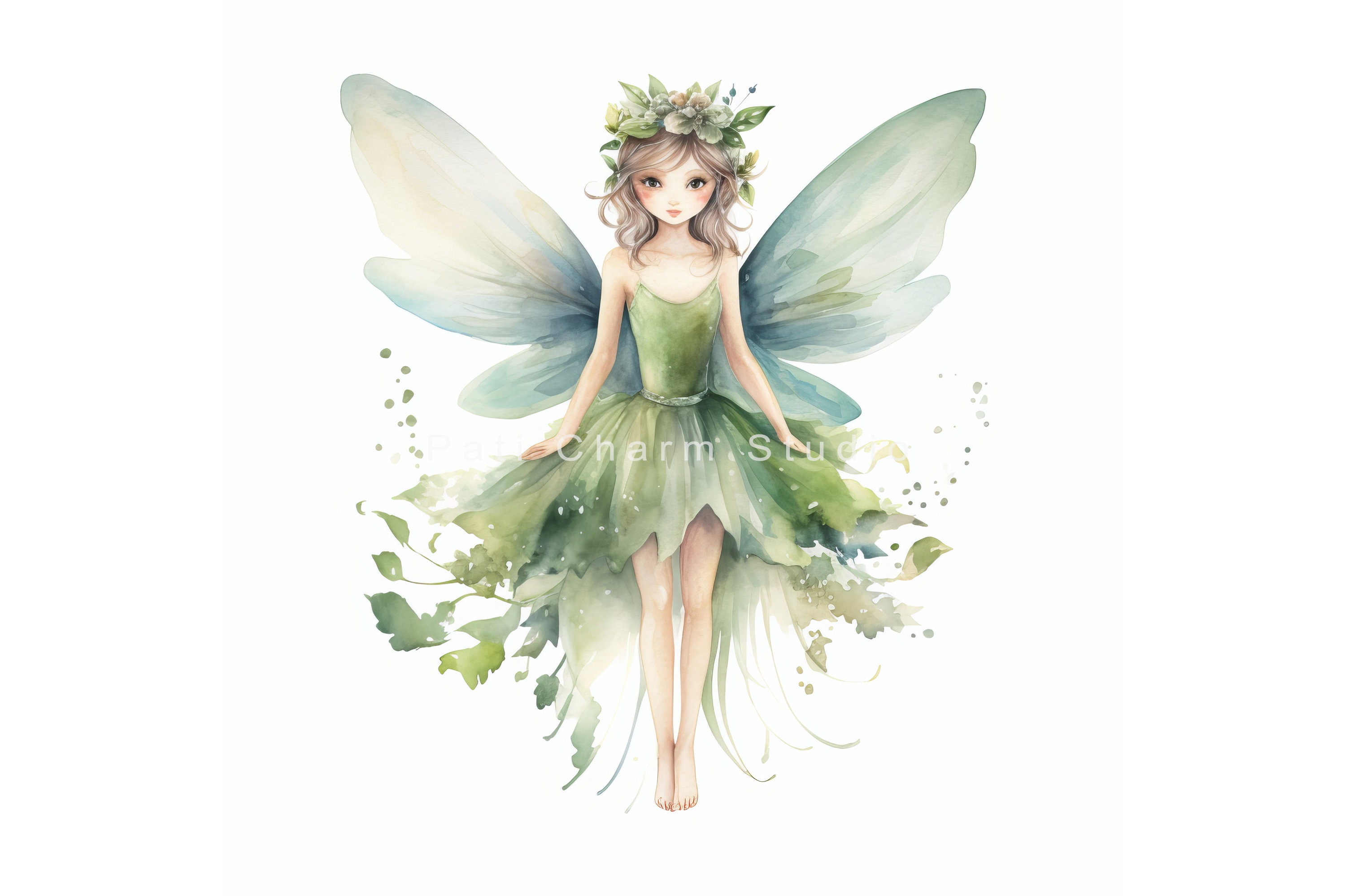 Forest Fairy Clipart Bundle, Watercolor Fairy Clipart, Commercial Use ...