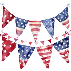 4th of July Clipart Bundle, Watercolor Independence USA Clipart ...
