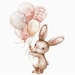 9 Sweet Bunny Flying on Balloons Clipart Bundle, High Quality Jpgs ...
