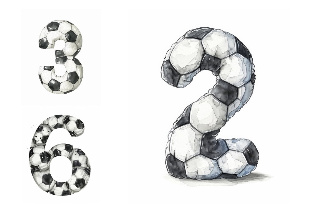 Football Number Clipart Bundle, Soccer Number, Instant Download ...