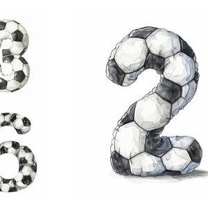 Football Number Clipart Bundle, Soccer Number, Instant Download ...