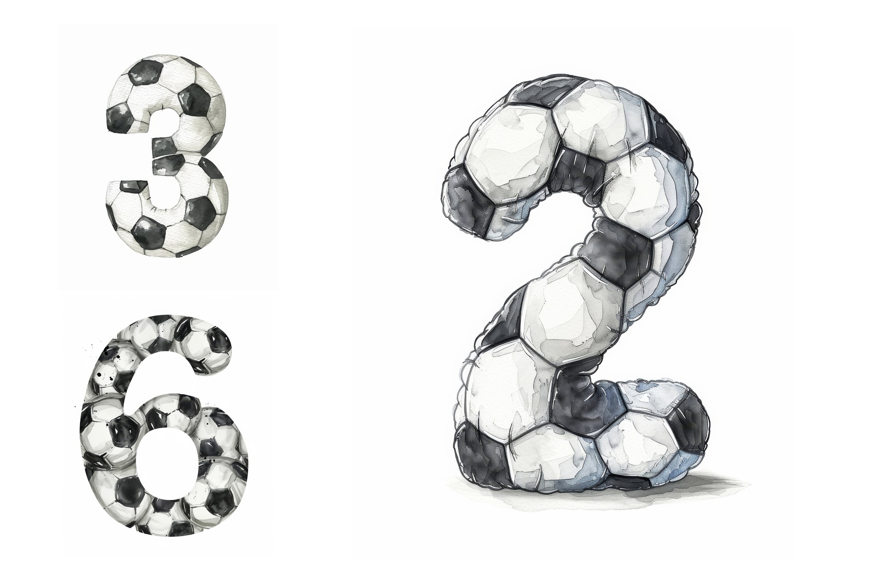 Football Number Clipart Bundle, Soccer Number, Instant Download ...