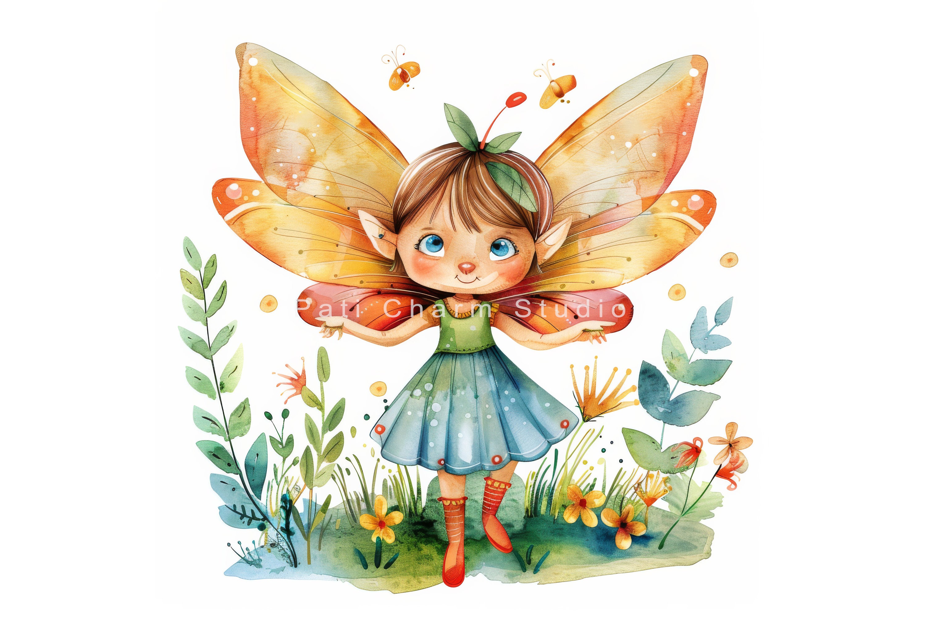 Cute Fairy Garden Clipart Bundle, Fairy Clipart, Little Fairy Girl ...