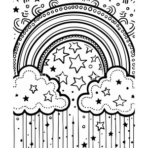 Rainbow Coloring Page for Kids, Instant Download, Coloring Book ...