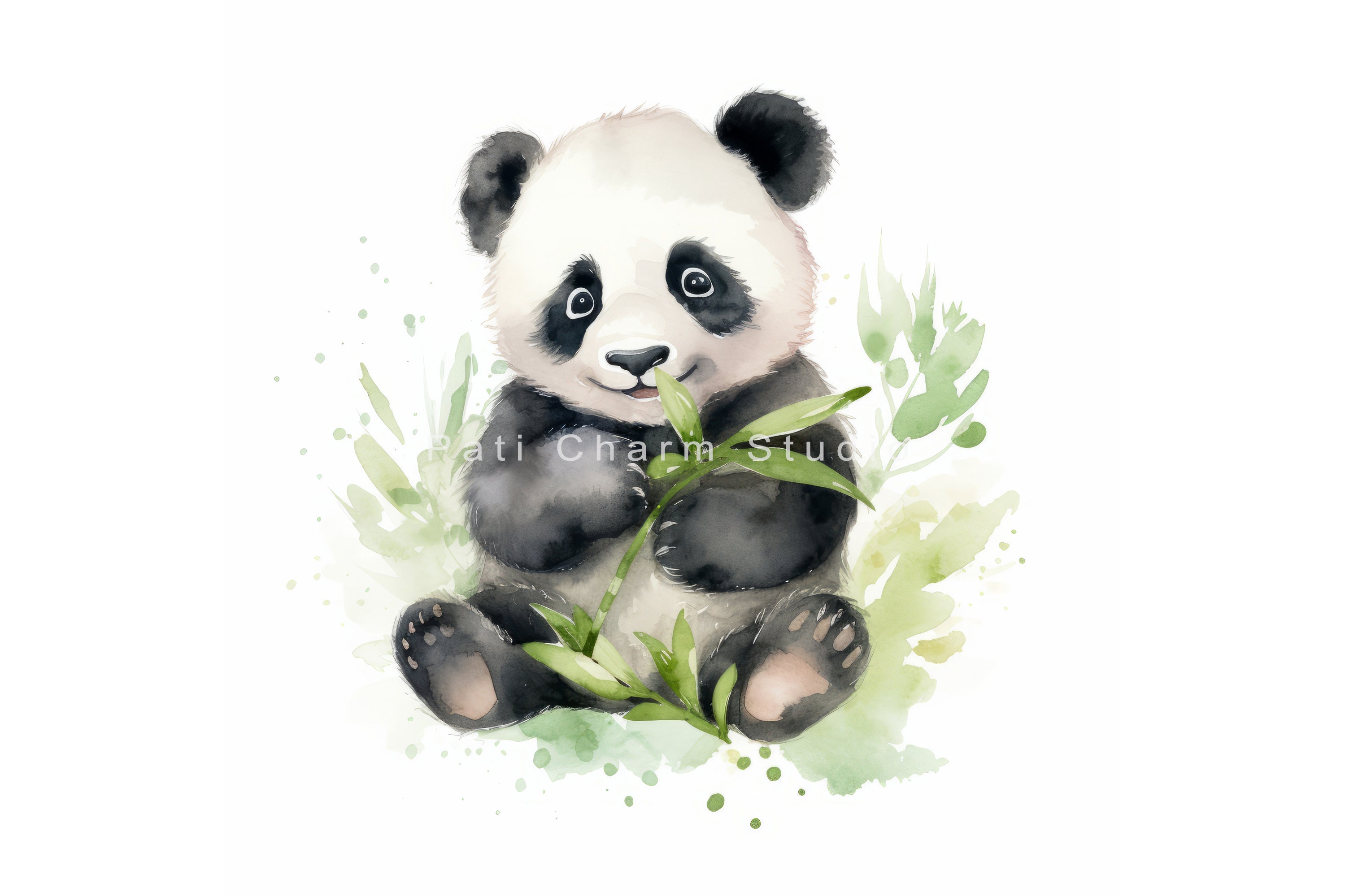 Watercolor Panda Clipart Bundle, Baby Animal Clipart, Baby Shower Decor ...