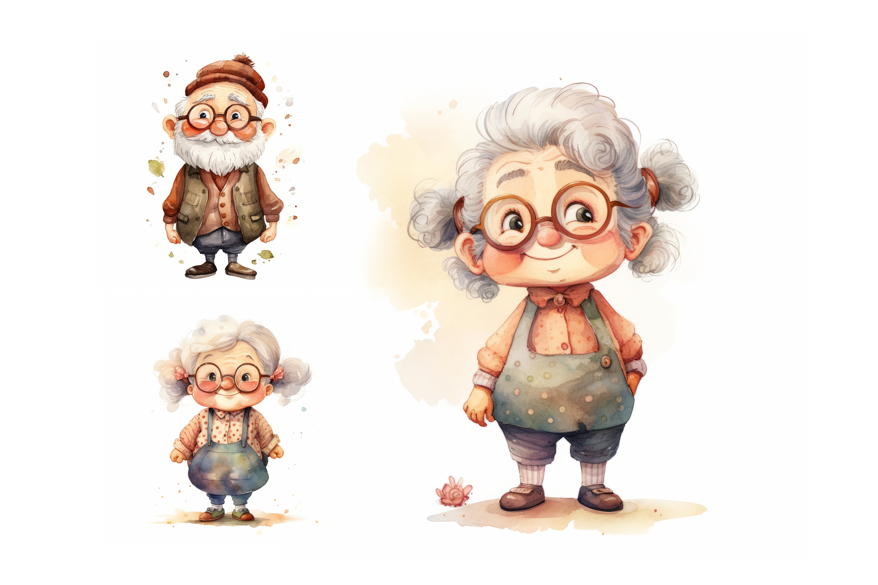 Grandparents Clipart Bundle, Family Clipart, Commercial Use ...