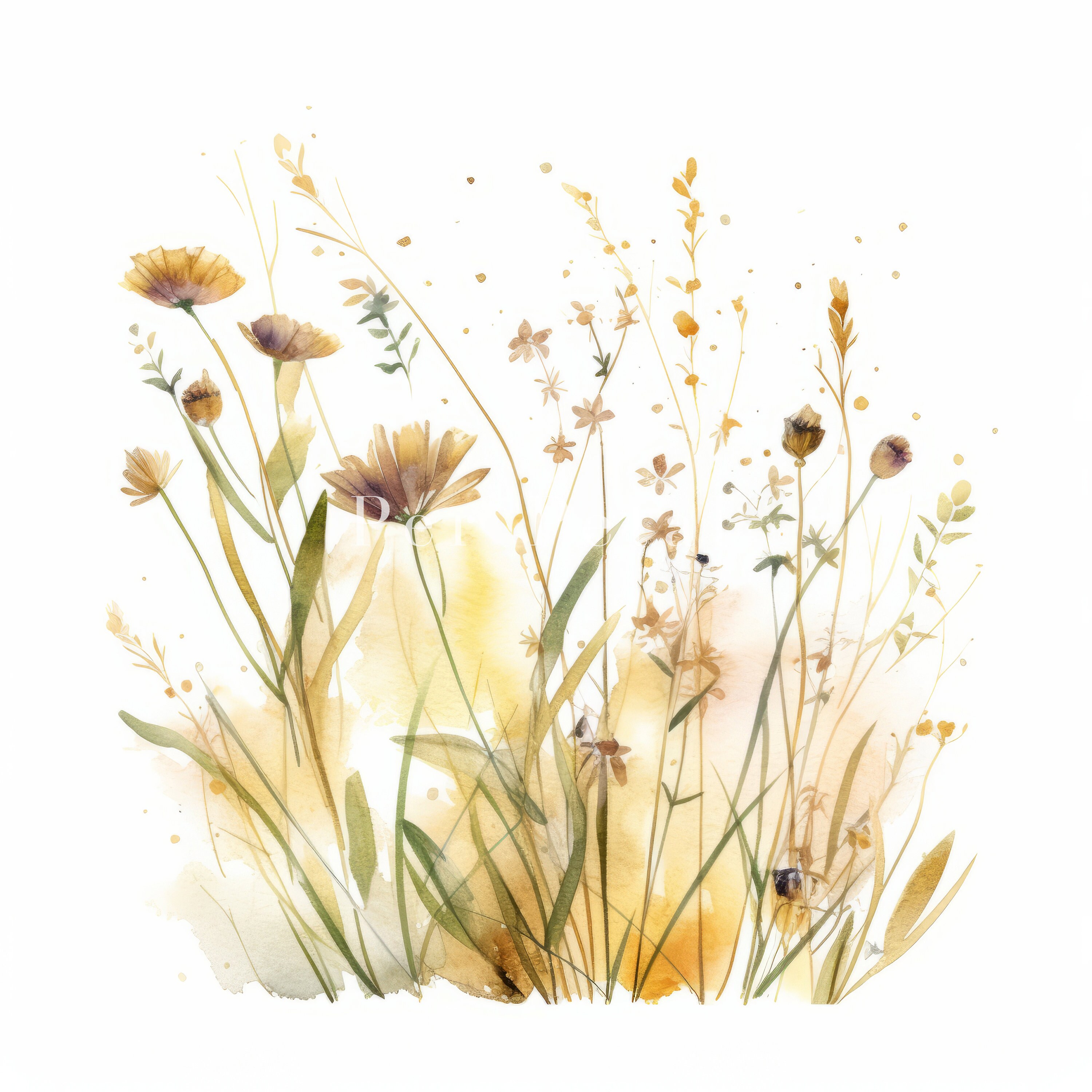 Watercolor Meadow, Clipart Bundle, Floral Clipart Set, Autumn Clipart ...