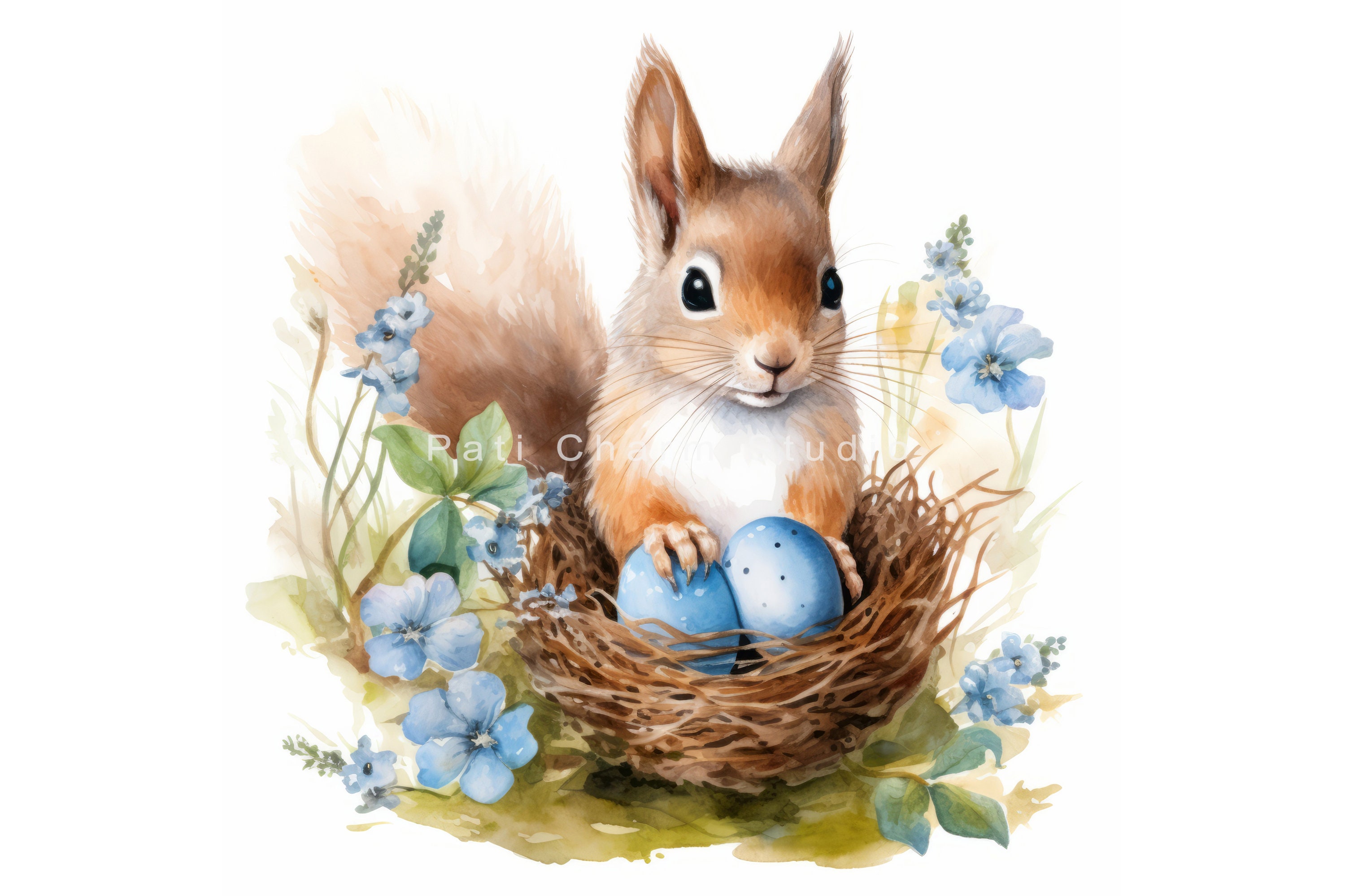 Easter Squirrel Clipart Bundle, High Quality Jpgs, Digital Download ...